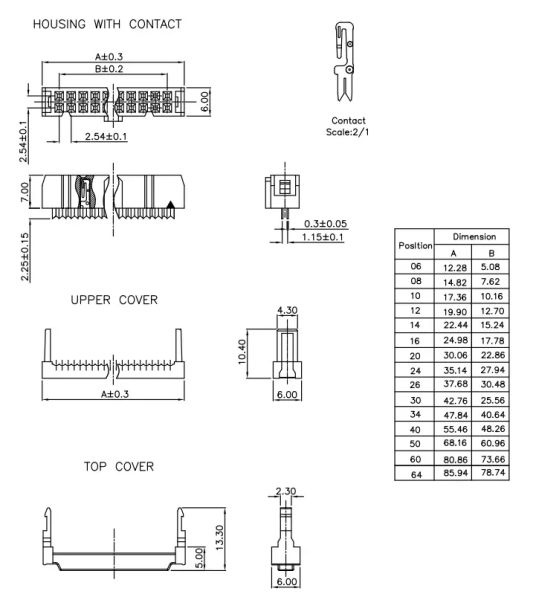 2.54mm Pitch IDC Socket Connector