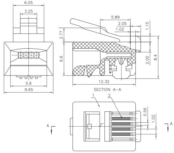 Modular Plug RJ11 4P4C