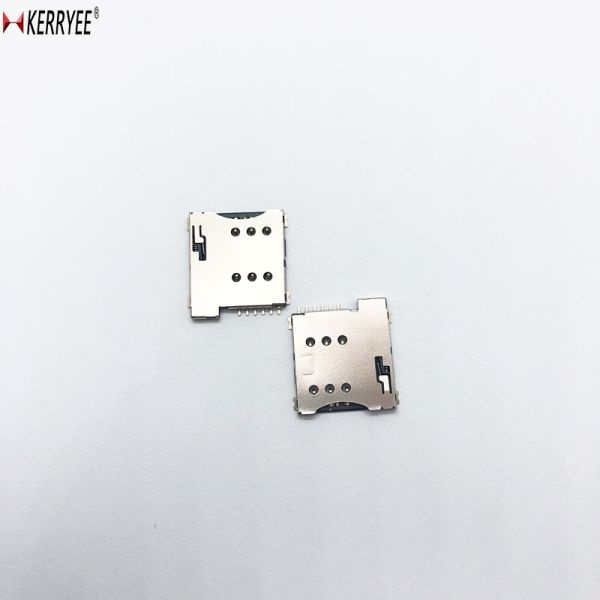 Micro SIM Card Connector PUSH&PUSH 6Pin H1.35mm With CD and Post