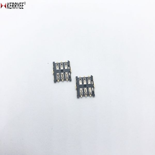Nano SIM Card Connector PUSH PULL 6Pin H1.35mm With Post