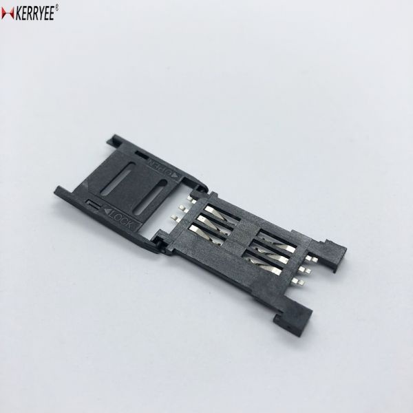 SIM Card Connector SMD Hinged Lock 8P H2.5mm