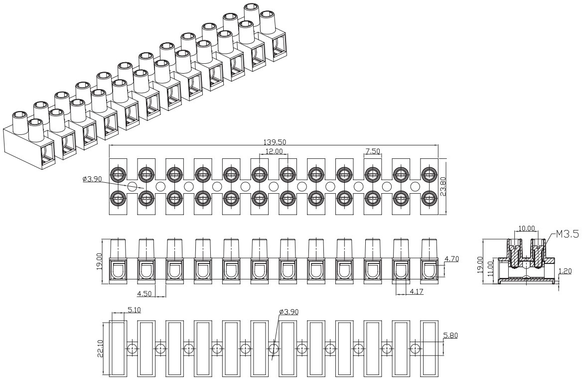 Feed Throug terminal block PA12H